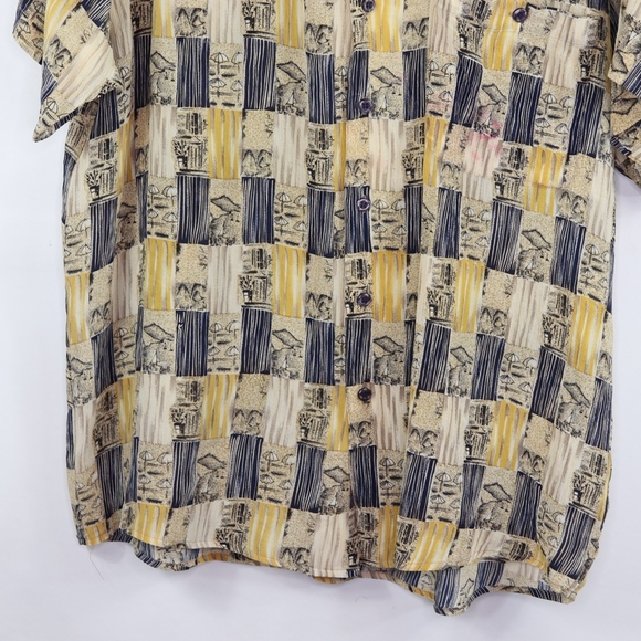 Genelli | Shirts | 9s Genelli Mens Medium Button Silk Shirt Yellow ...